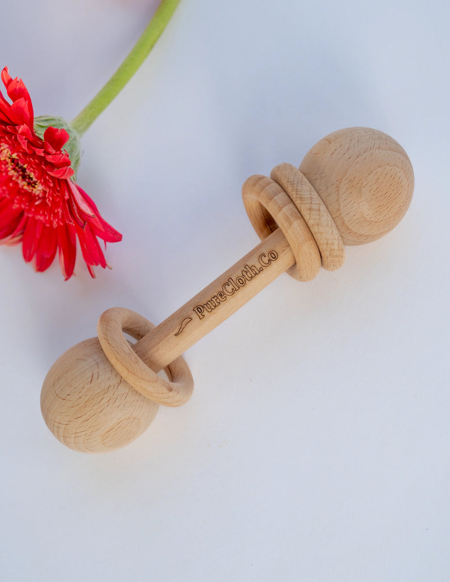 Pure Play Wooden Baby Rattle – PureCloth.Co
