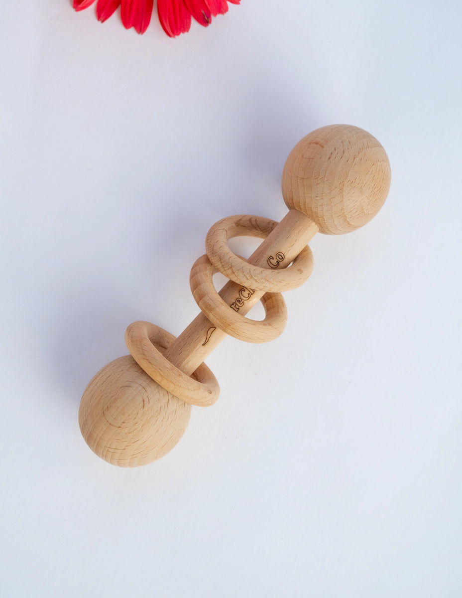 Pure Play Wooden Baby Rattle – PureCloth.Co