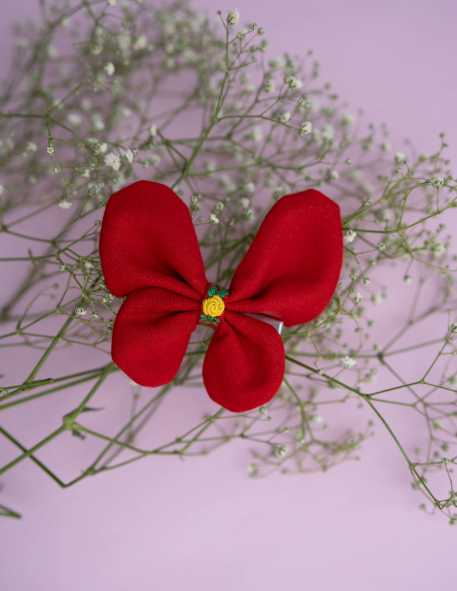 Red Flutter Bug | Butterfly Hair Clip – PureCloth.Co