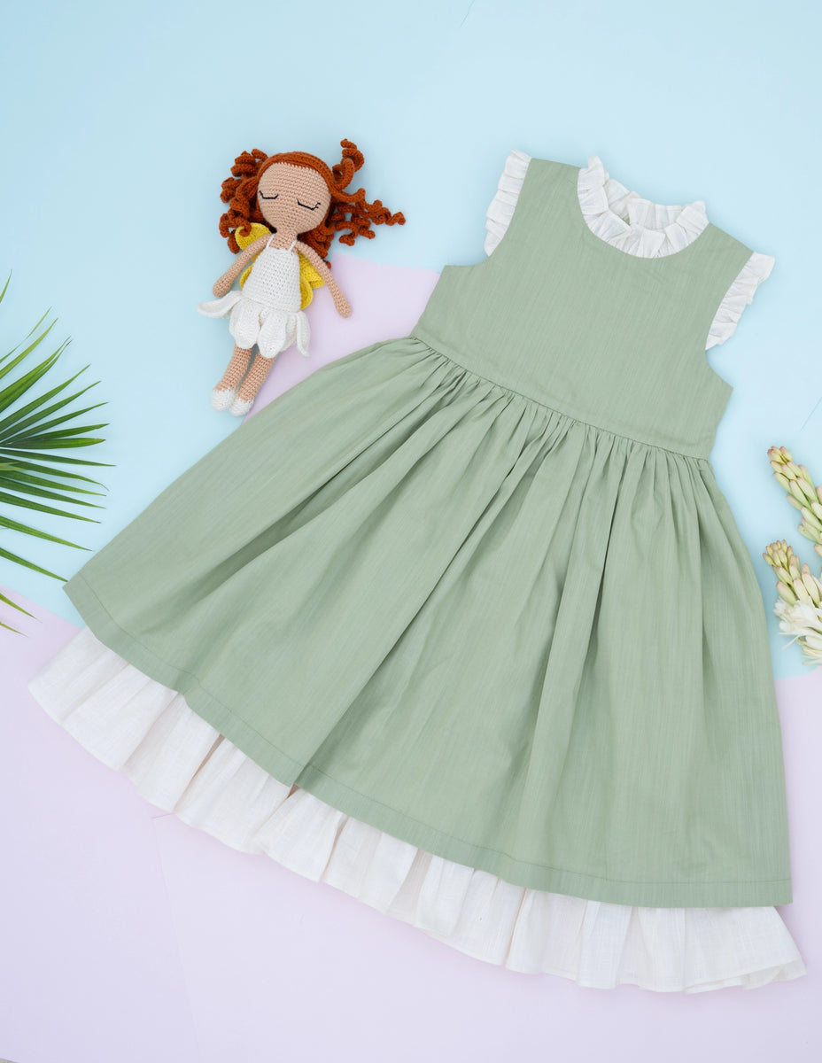 Party Wear Cotton Dress | Pastel Birthday Frock | Girls – PureCloth.Co
