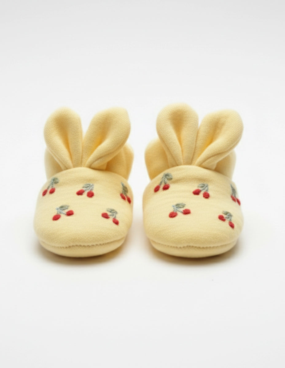 Bunny Booties | Yellow Embroidered – PureCloth.Co