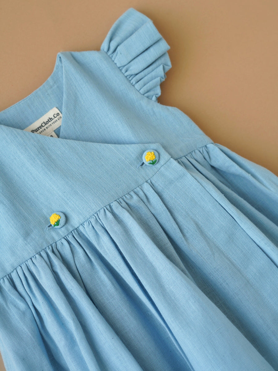 Flutter Sleeve Wrap dress | Organic Cotton Baby Clothes - PureCloth.Co